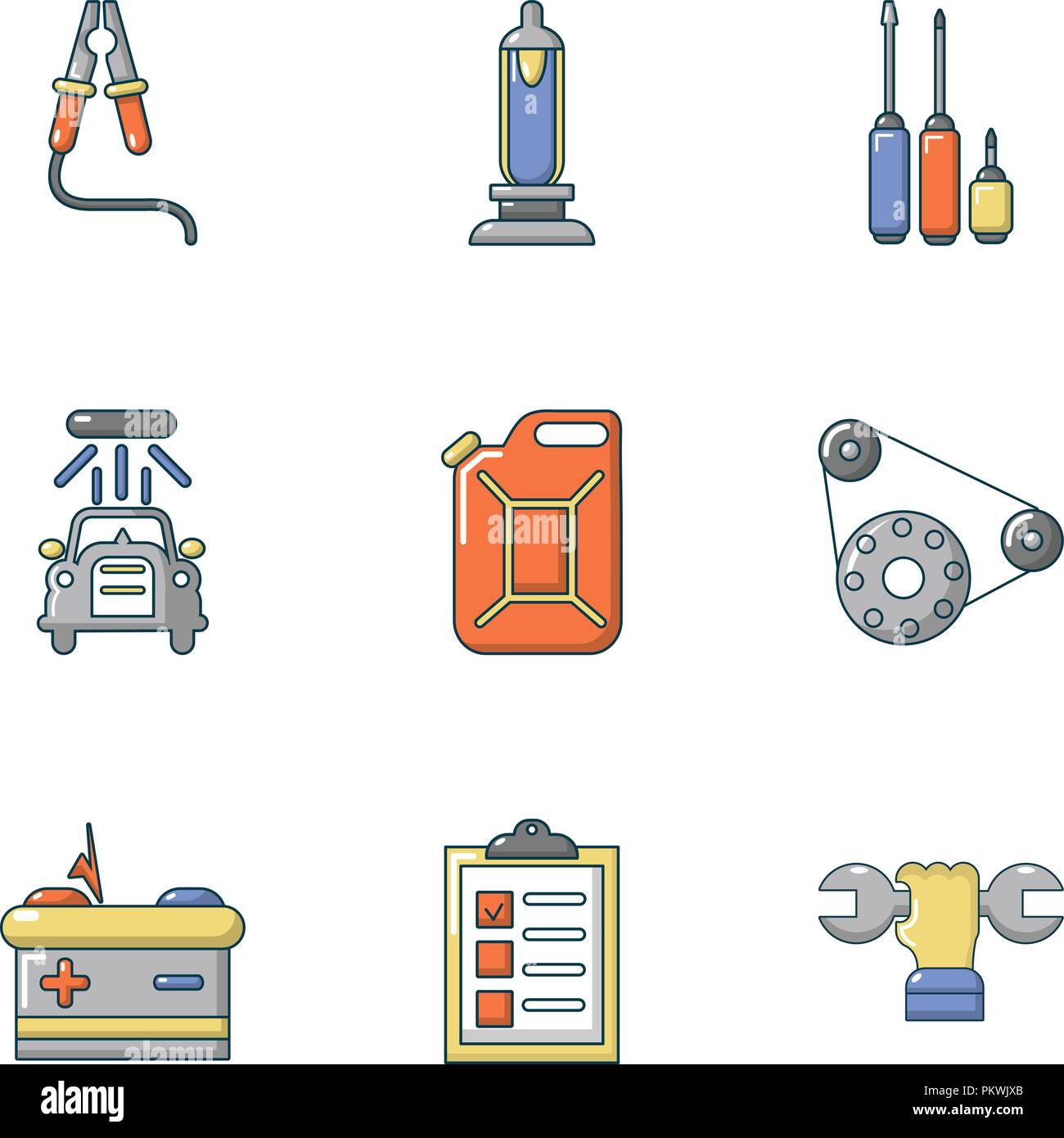 Autorepair icons set, cartoon style Stock Vector Image & Art - Alamy