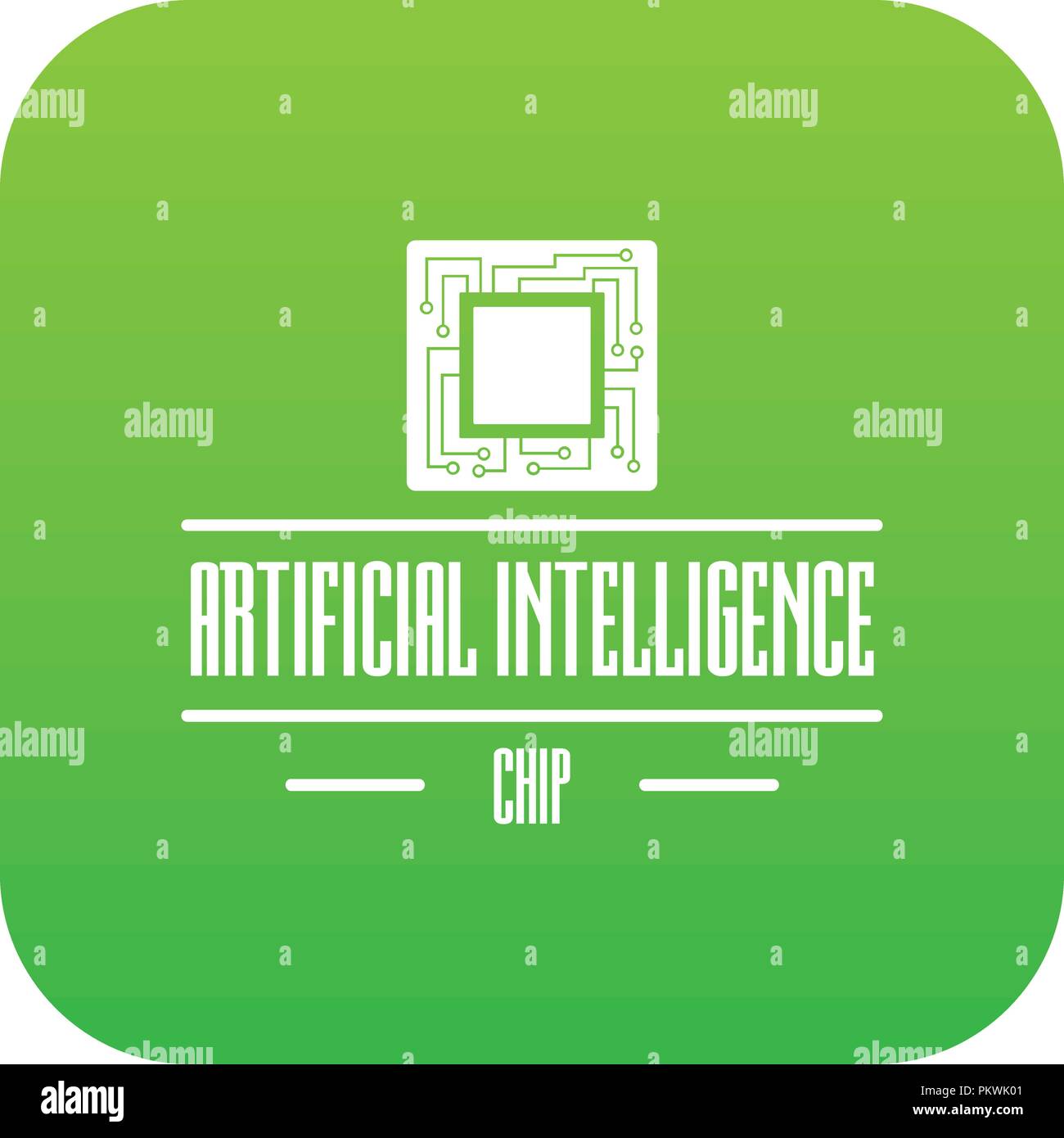 Artificial intelligence icon green vector Stock Vector Image & Art - Alamy