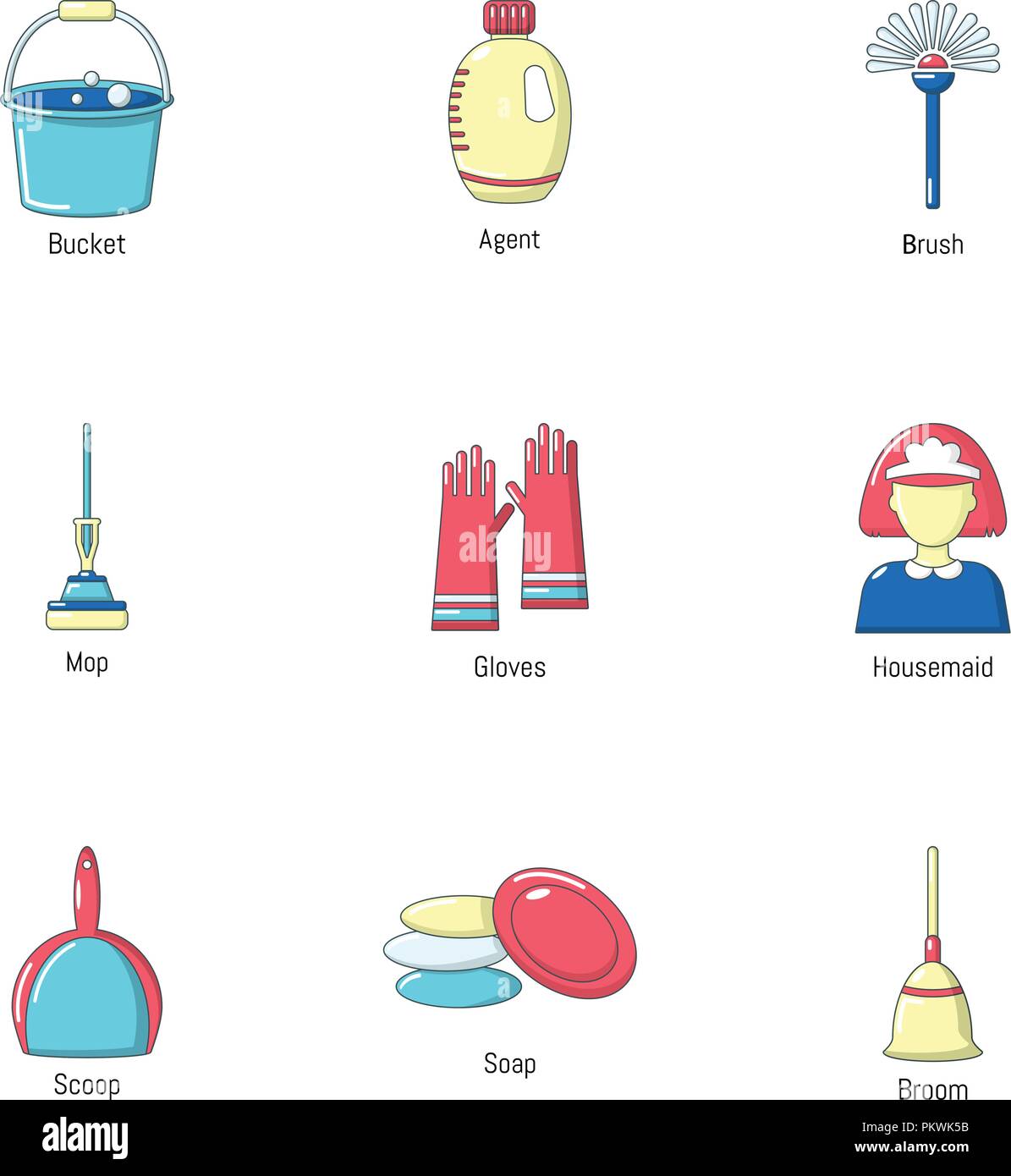 Housekeeping icons set, cartoon style Stock Vector Image & Art - Alamy