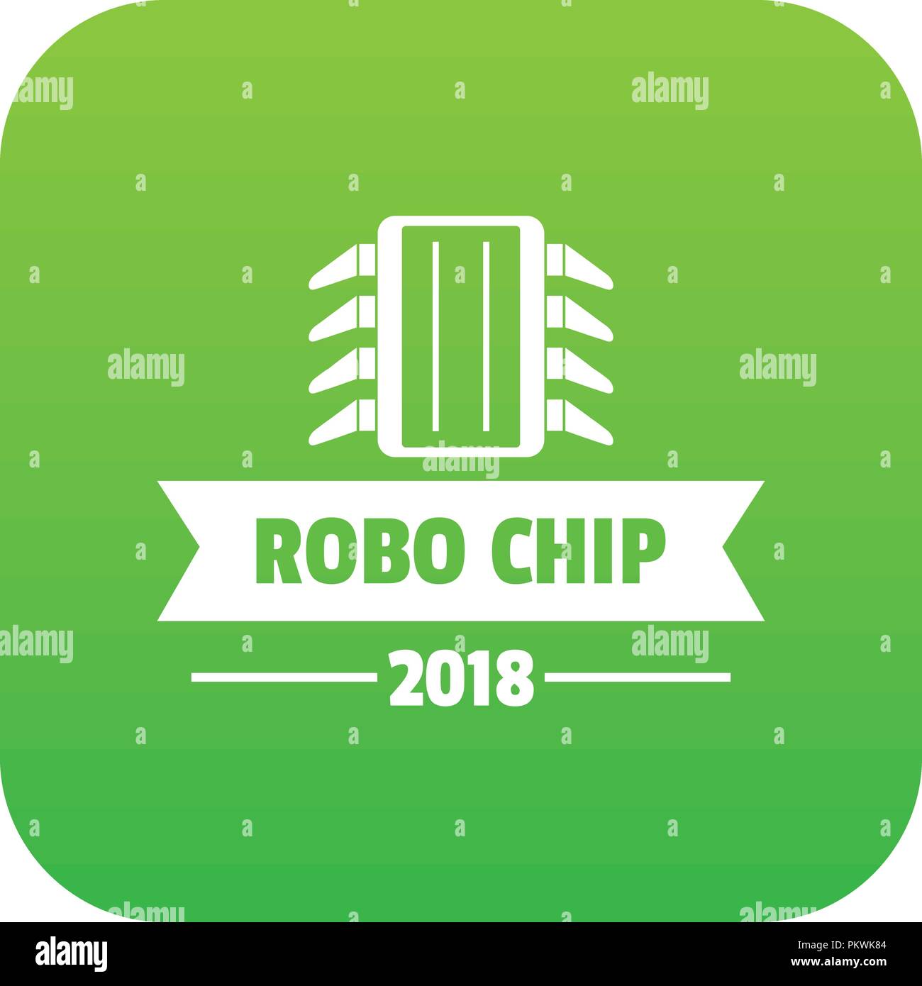 Robo chip icon green vector Stock Vector Image & Art - Alamy
