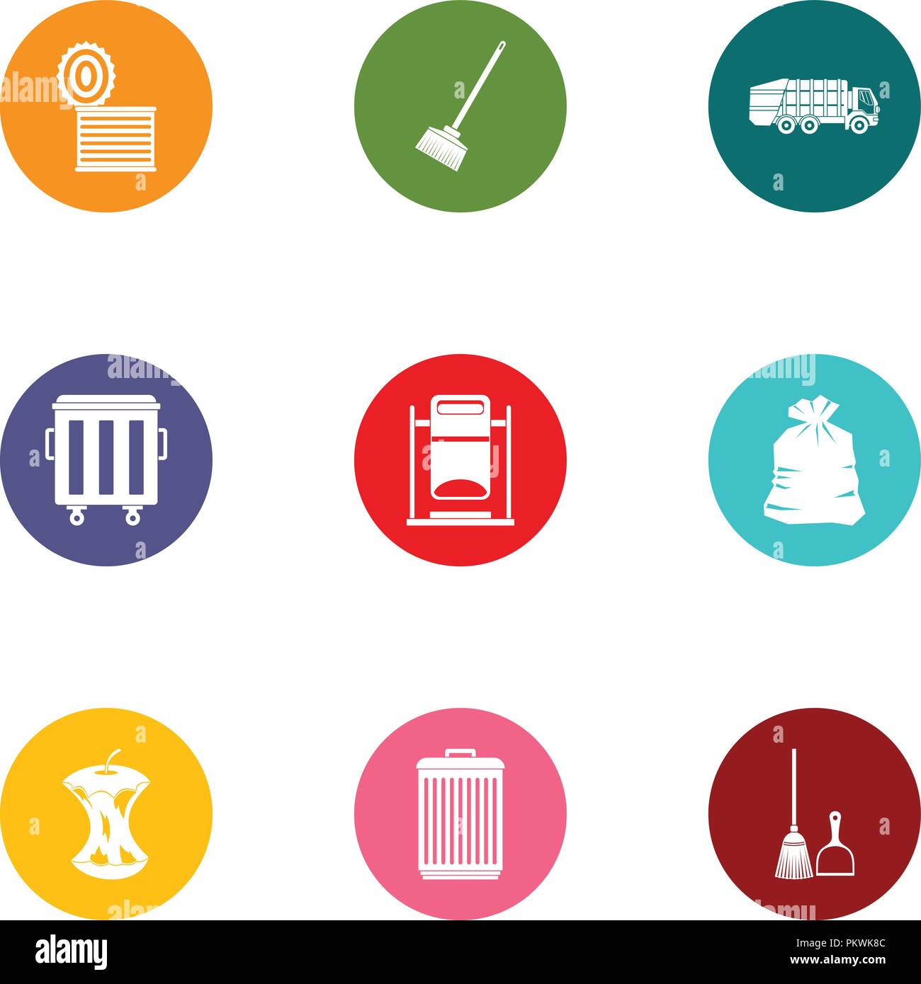 Throw out trash icons set, flat style Stock Vector Image & Art - Alamy