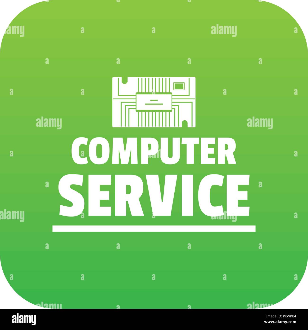Computer service icon green vector Stock Vector Image & Art - Alamy
