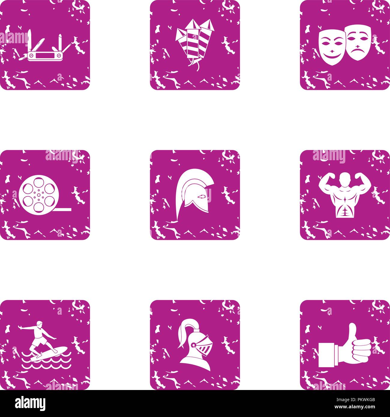 Narrative icons set, grunge style Stock Vector Image & Art - Alamy