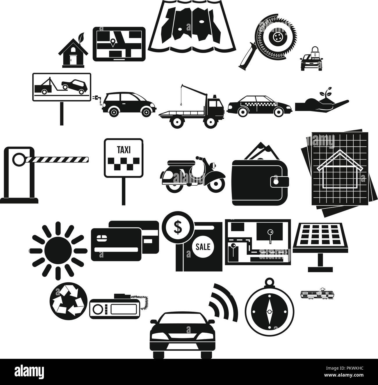 Mechanism icons set, simple style Stock Vector Image & Art - Alamy