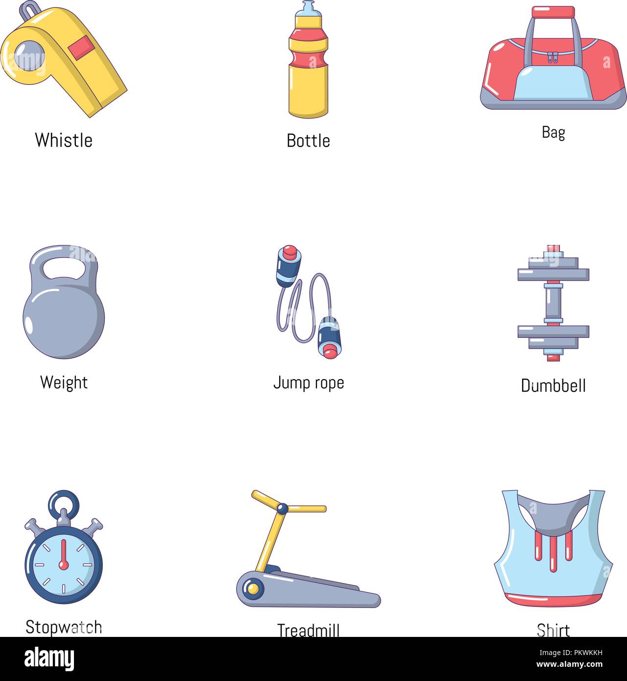 Exercise icons set, cartoon style Stock Vector Image & Art - Alamy