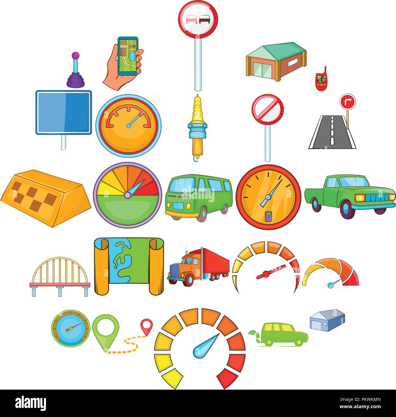 Vehicle icons set, cartoon style Stock Vector Image & Art - Alamy
