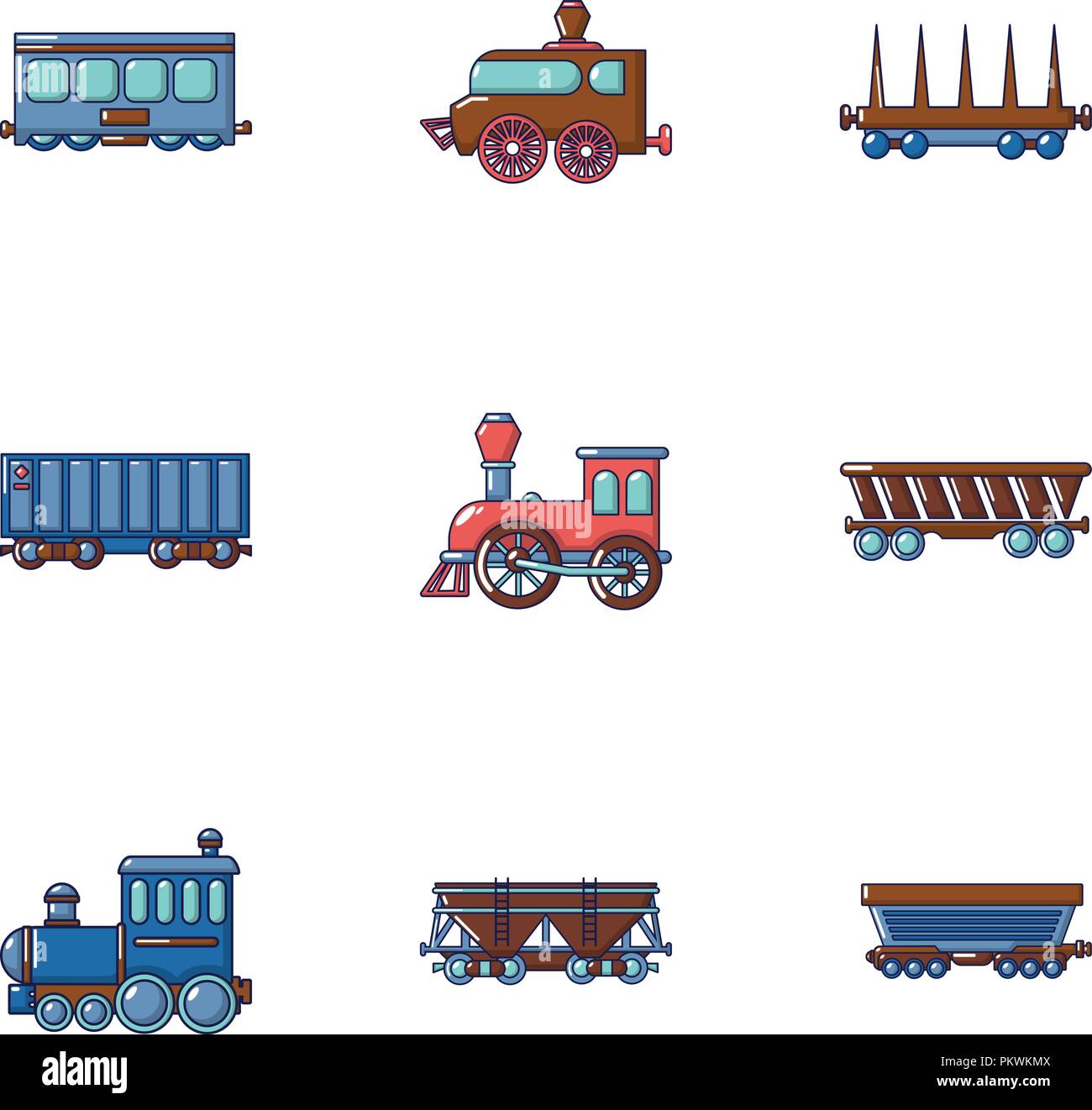 Locomotive icons set, cartoon style Stock Vector Image & Art - Alamy