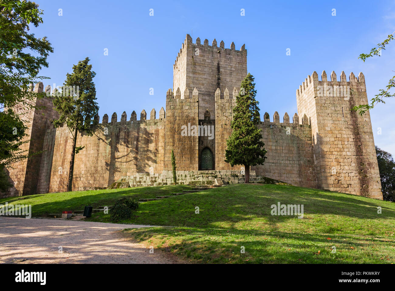 Castelo de Guimaraes Castle. Most famous castle in Portugal. Birth ...
