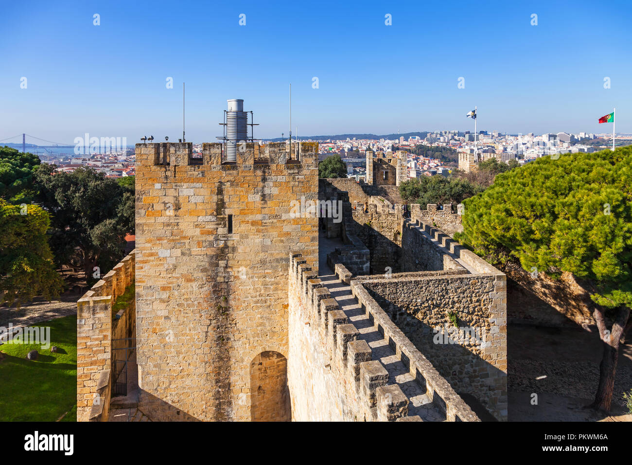 Lisbon, Portugal - February 1, 2017: Castelo de Sao Jorge aka Saint ...