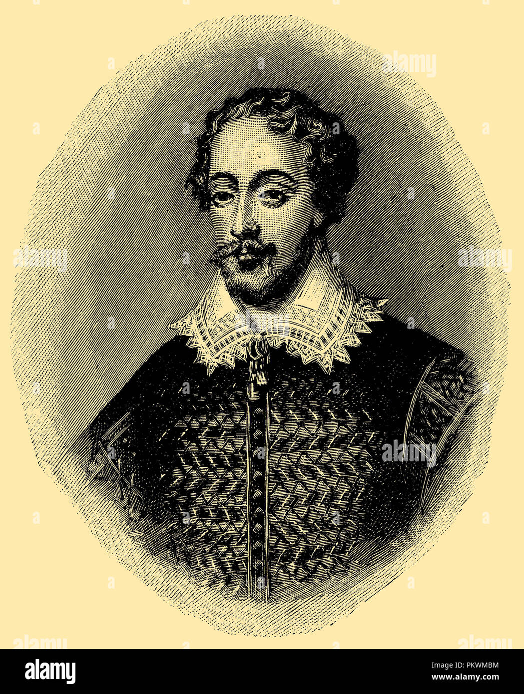 Edmund Spenser. After the engraving by G. Vertue, in the British Museum ...