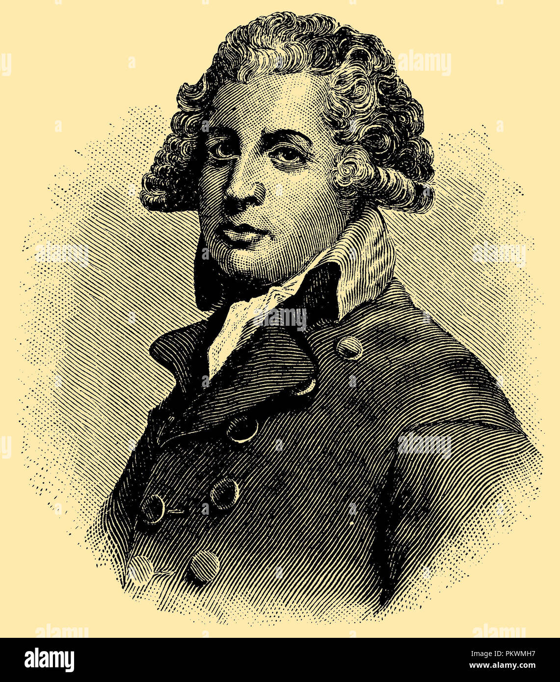 Richard Brinsley Sheridan. After the engraving by H. Fernell (painting ...