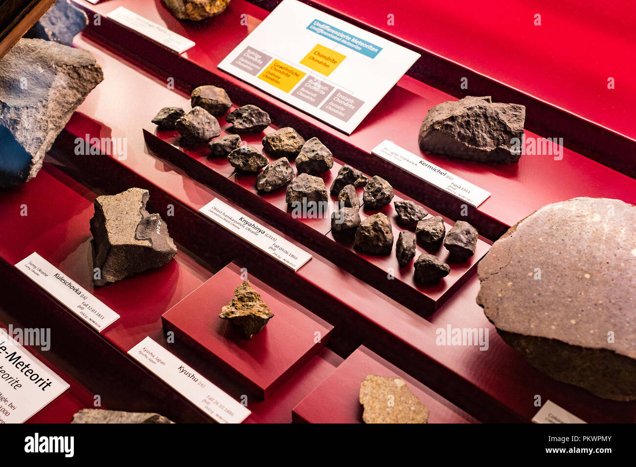 3 SEPTEMBER 2018, VIENNA, AUSTRIA: Collection of meteorites is ...