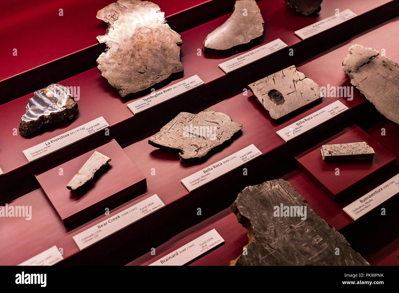 3 SEPTEMBER 2018, VIENNA, AUSTRIA: Collection of meteorites is ...