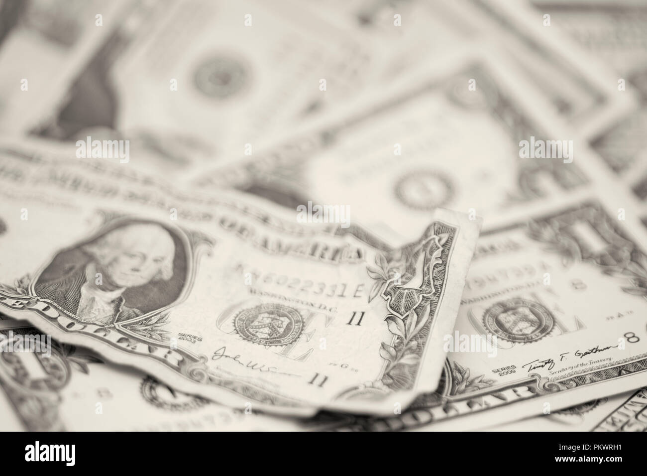 blurred crumpled dollar money background like concept of problem Stock ...