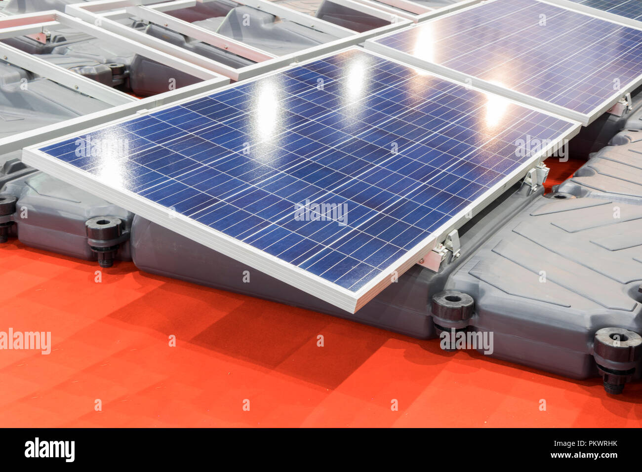 floating solar cell equipment for solar farm Stock Photo - Alamy