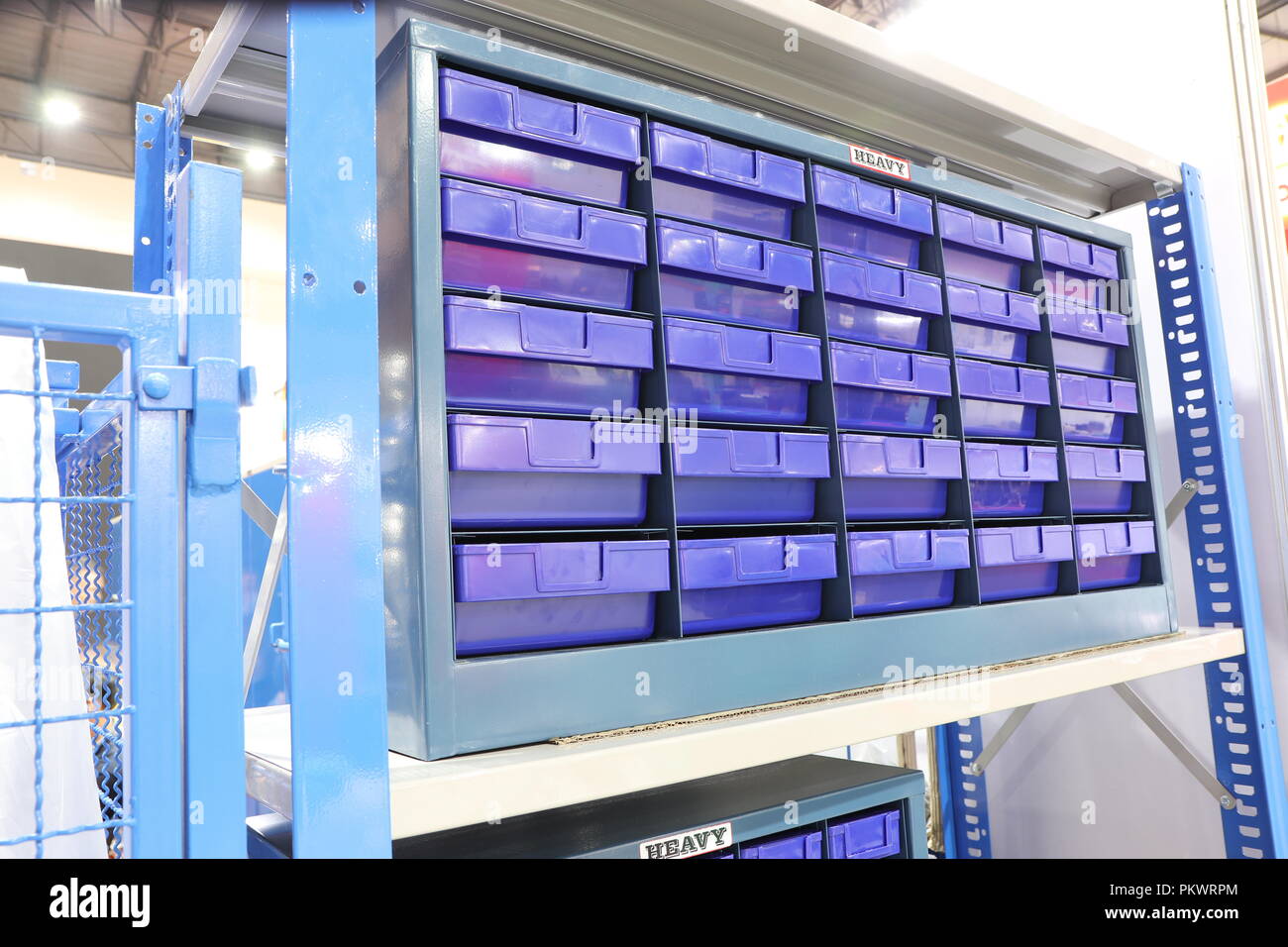Plastic drawer for keeping parts in factory Stock Photo - Alamy