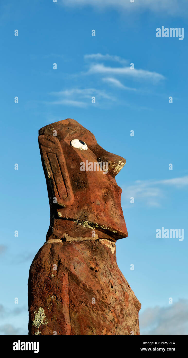 in chile rapa nui the antique and mysteriuos muai statue symbol of an ...