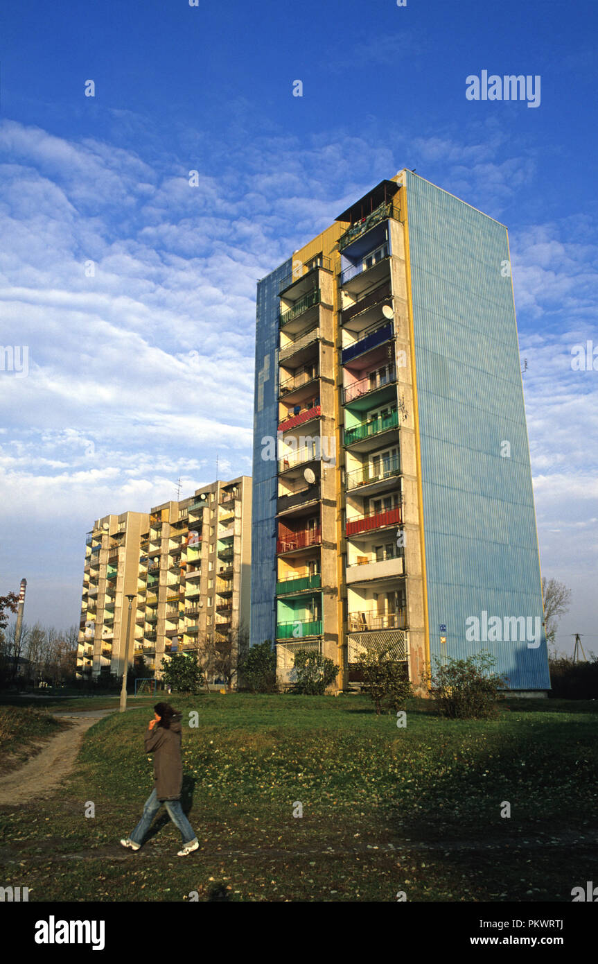 Soviet era residential housing block in the town of Wolomin in the ...