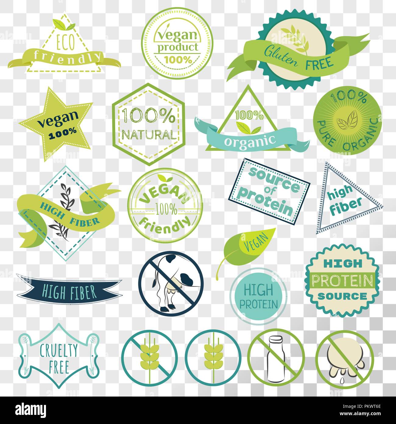 Set of labels for vegans, gluten free and diary free badges.Signs for ...