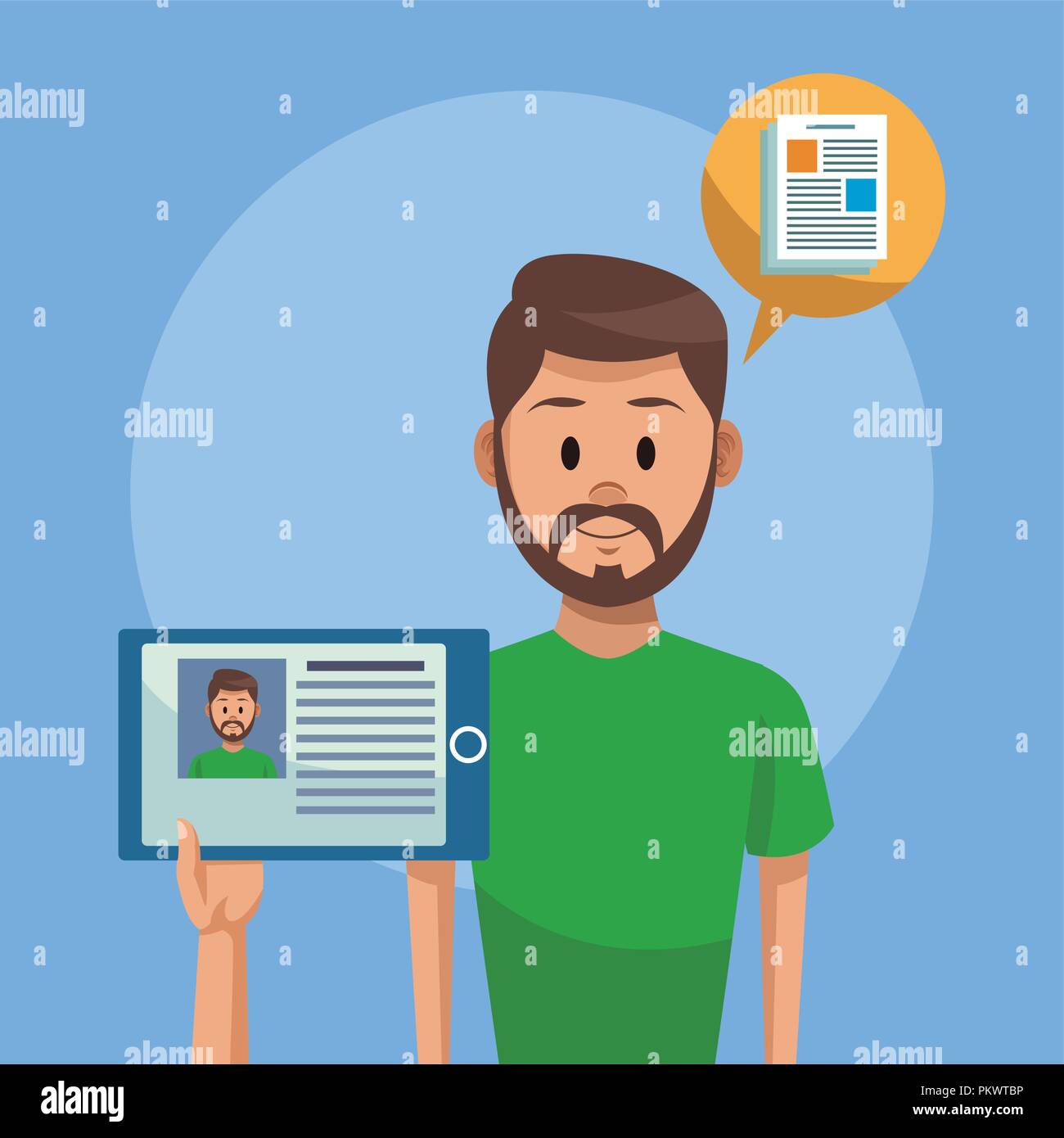 Man using electronic devices Stock Vector Images - Alamy