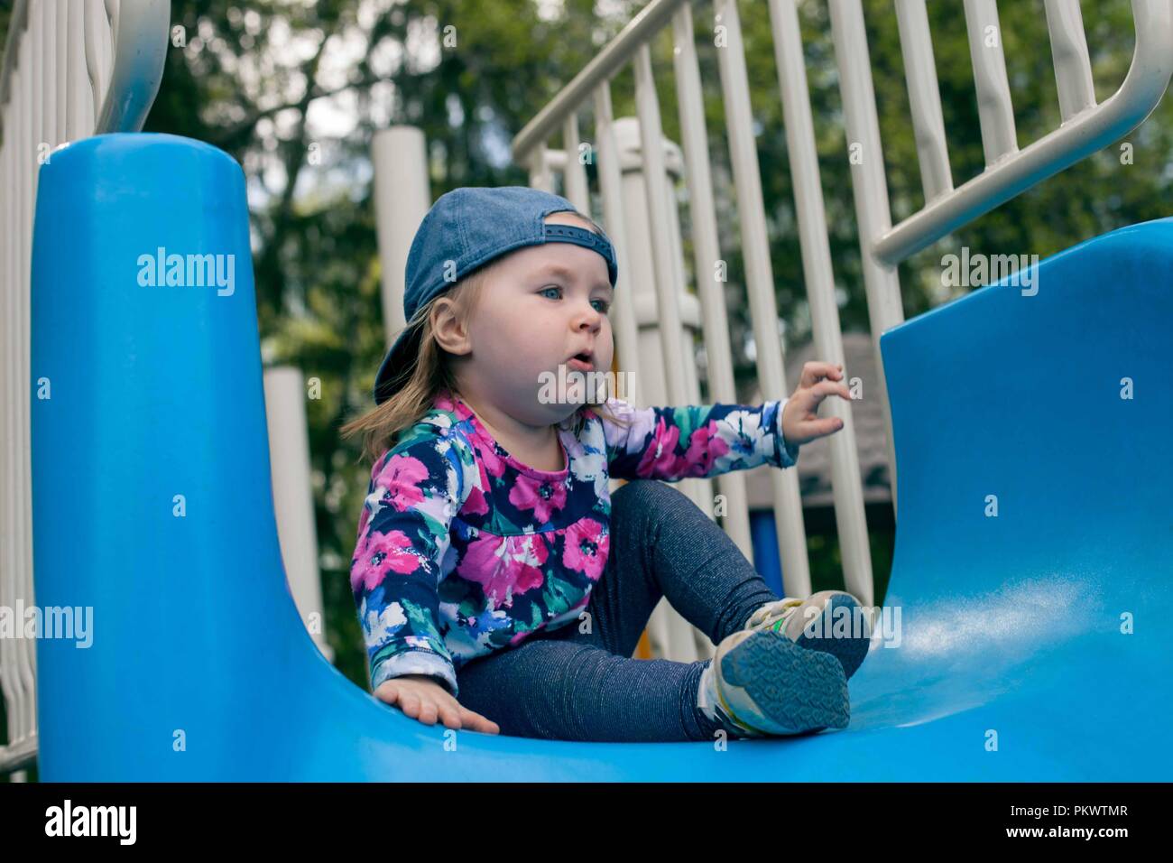 Free play in the playground for baby. Concept summer or spring activity ...