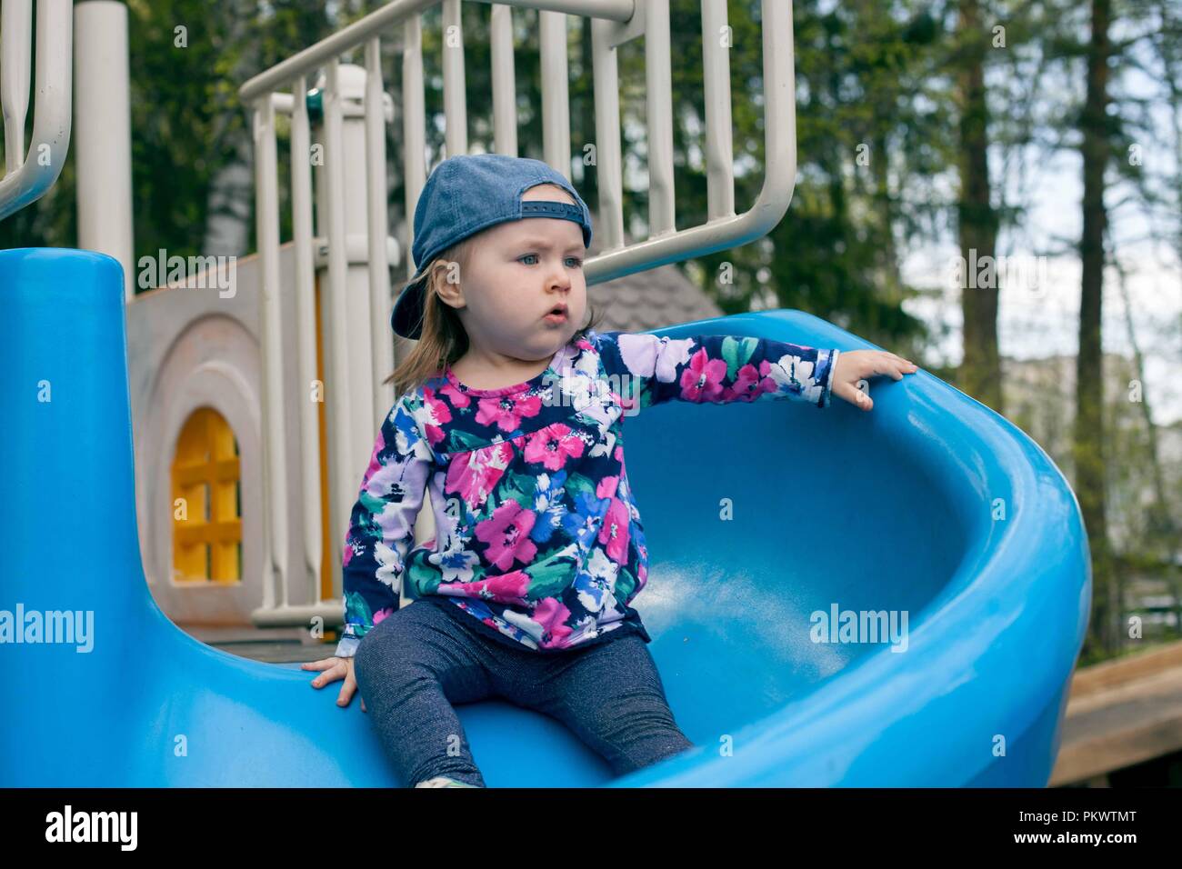 Free play in the playground for baby. Concept summer or spring activity ...