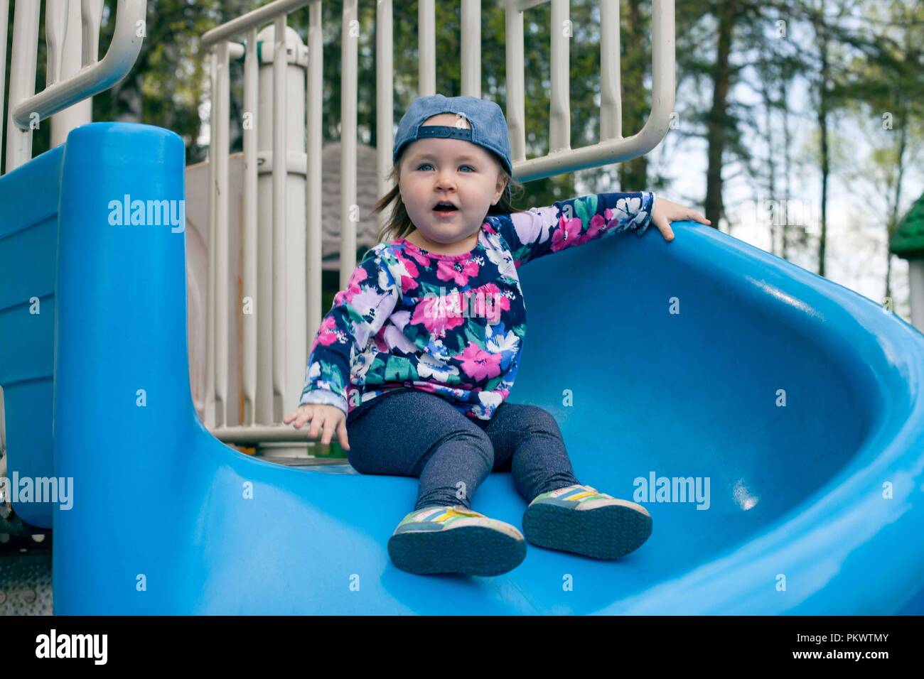 Free play in the playground for baby. Concept summer or spring activity ...