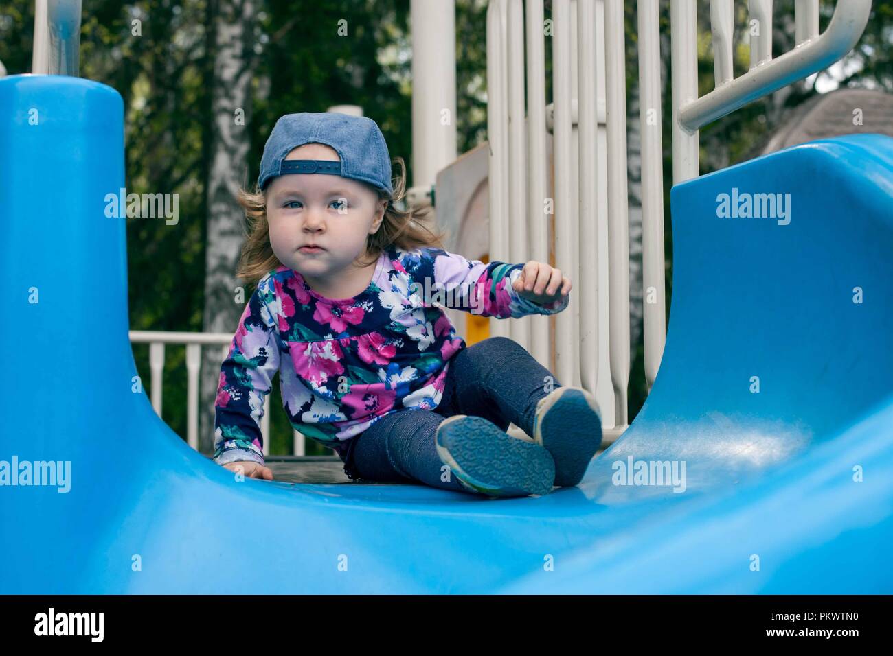 Free play in the playground for baby. Concept summer or spring activity ...