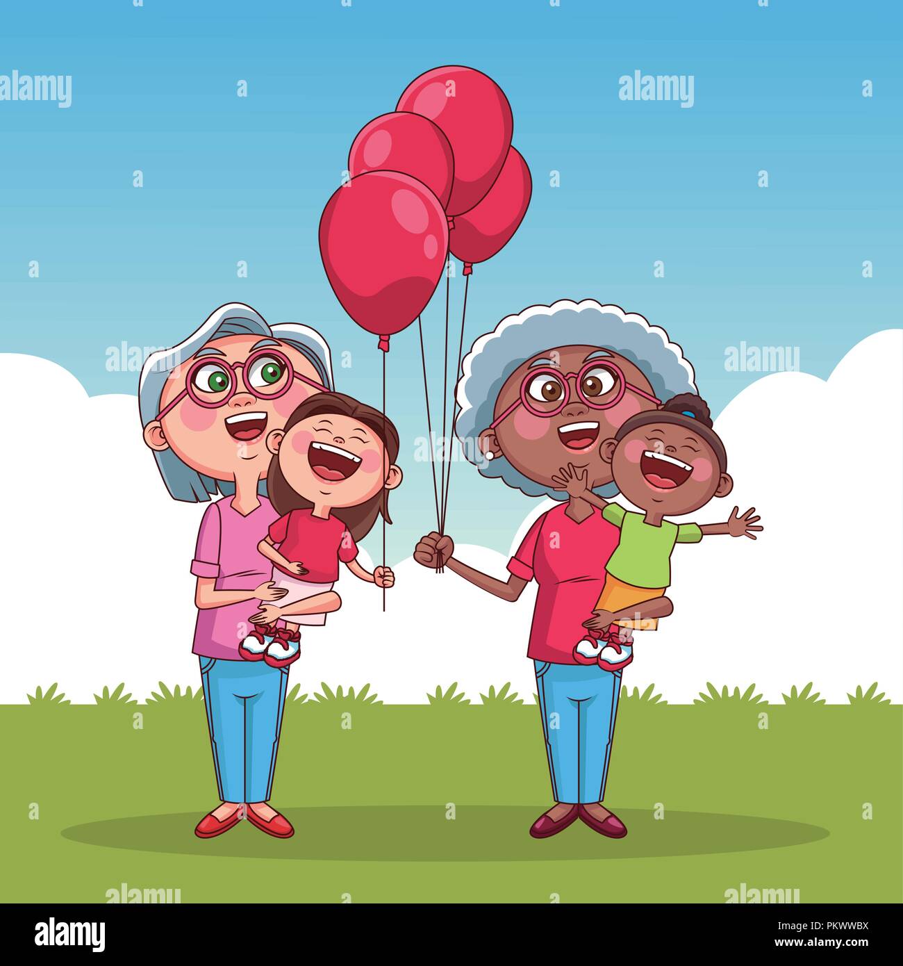 Grandparents couple cartoons hi-res stock photography and images - Alamy