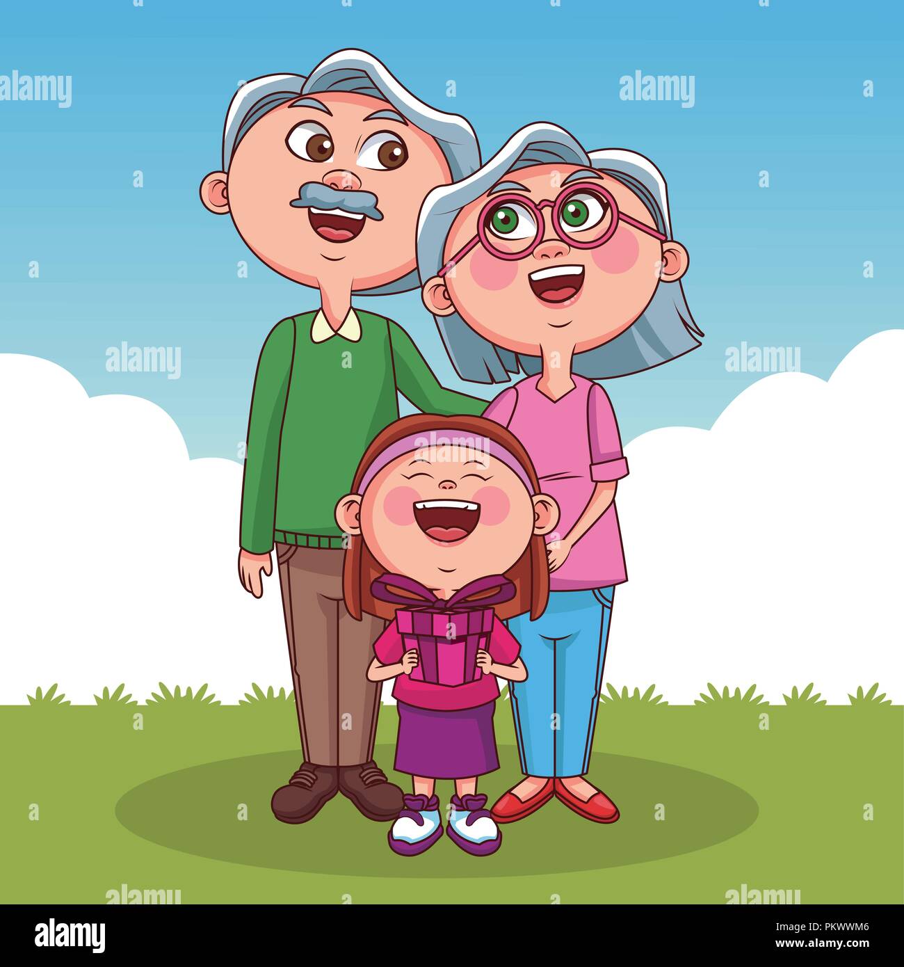 Grandparents couple cartoons hi-res stock photography and images - Alamy