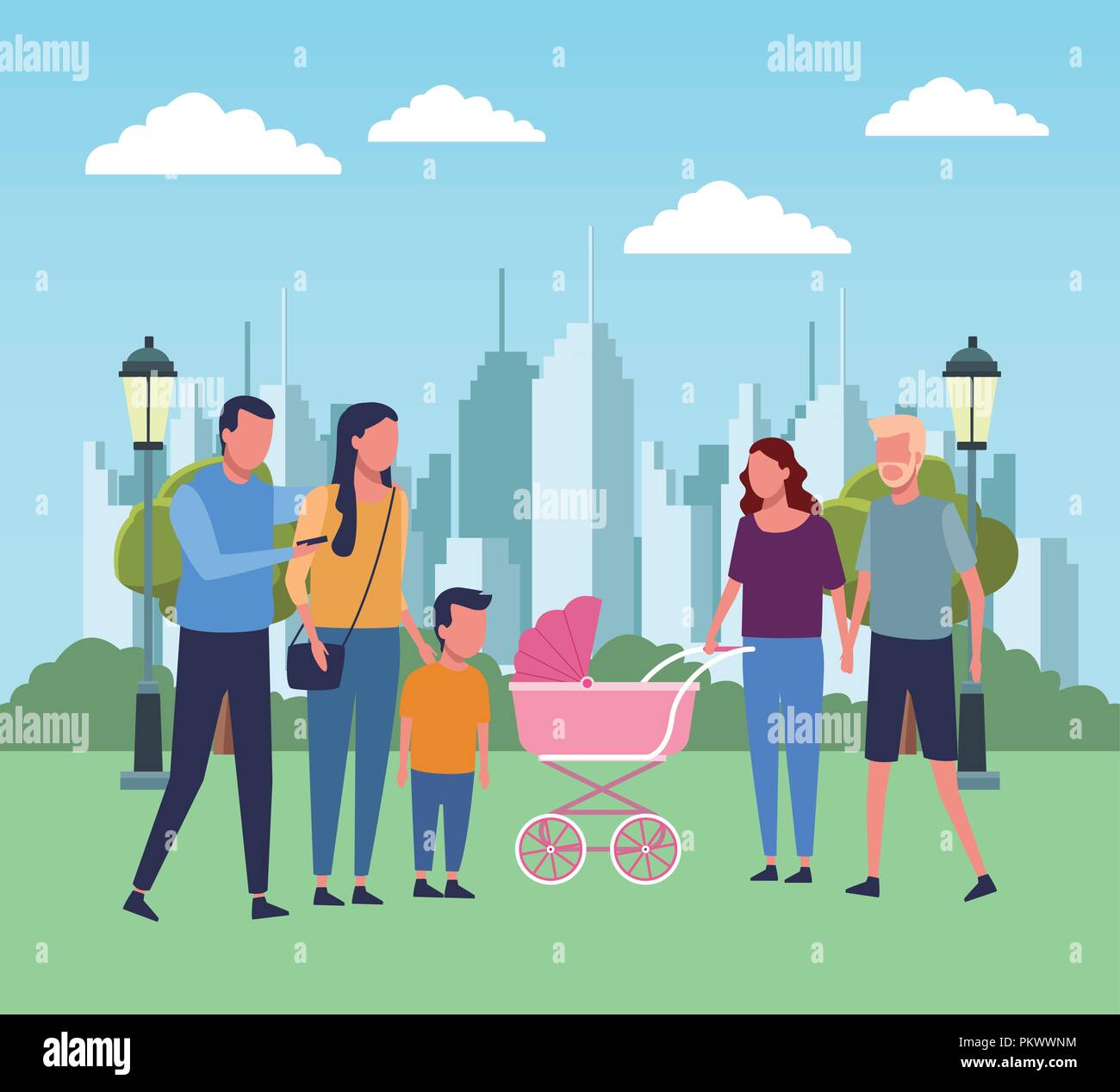 Family at park cartoons Stock Vector Image & Art - Alamy