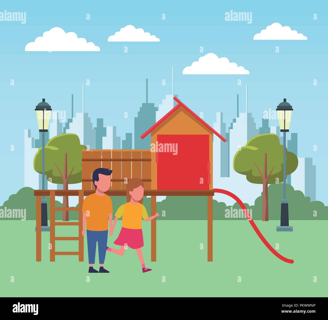 Kids at park cartoons Stock Vector Image & Art - Alamy