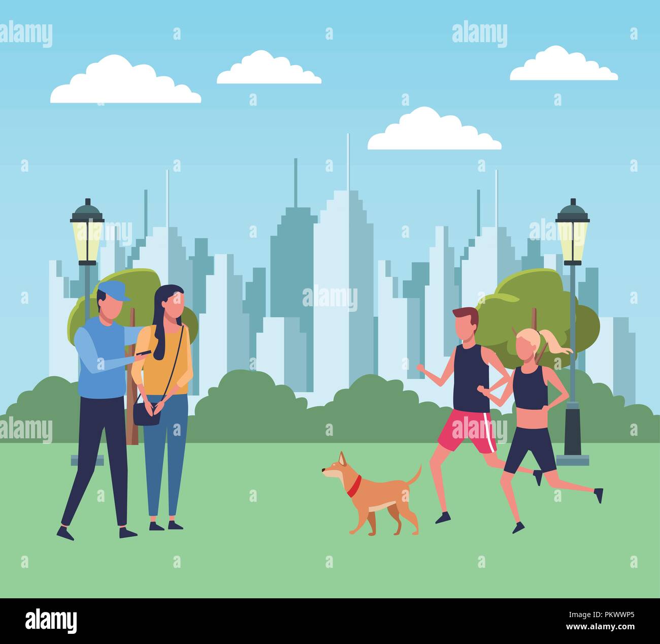 Peope at park cartoons Stock Vector Image & Art - Alamy