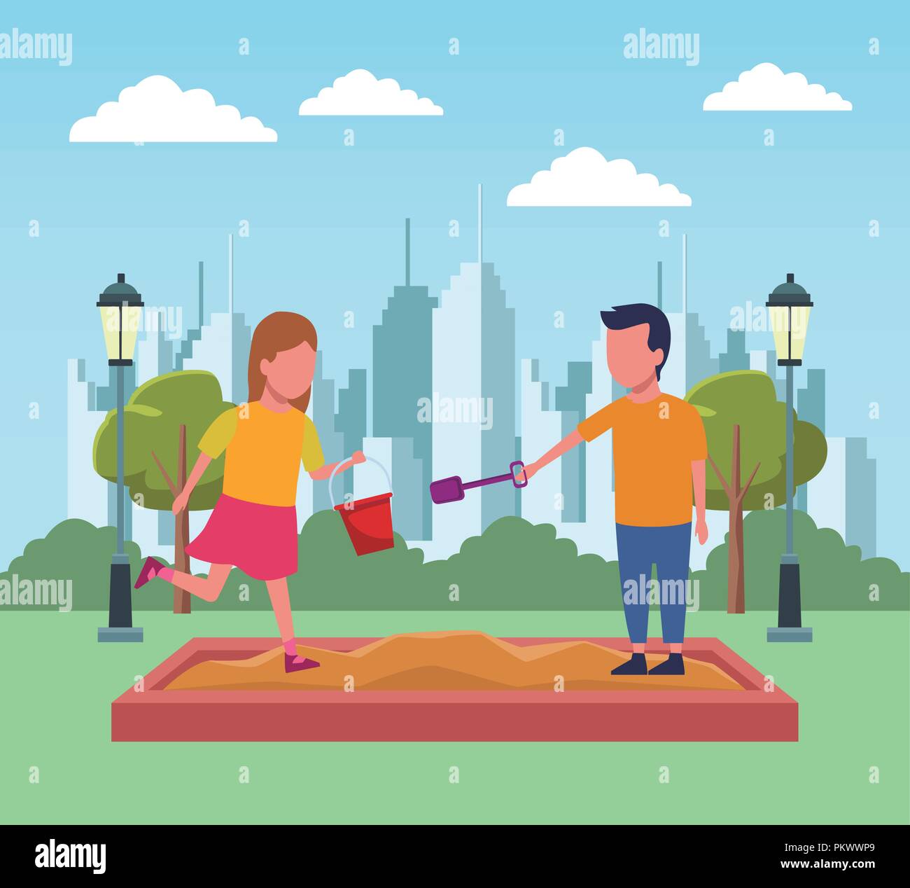 Kids at park cartoons Stock Vector Image & Art - Alamy