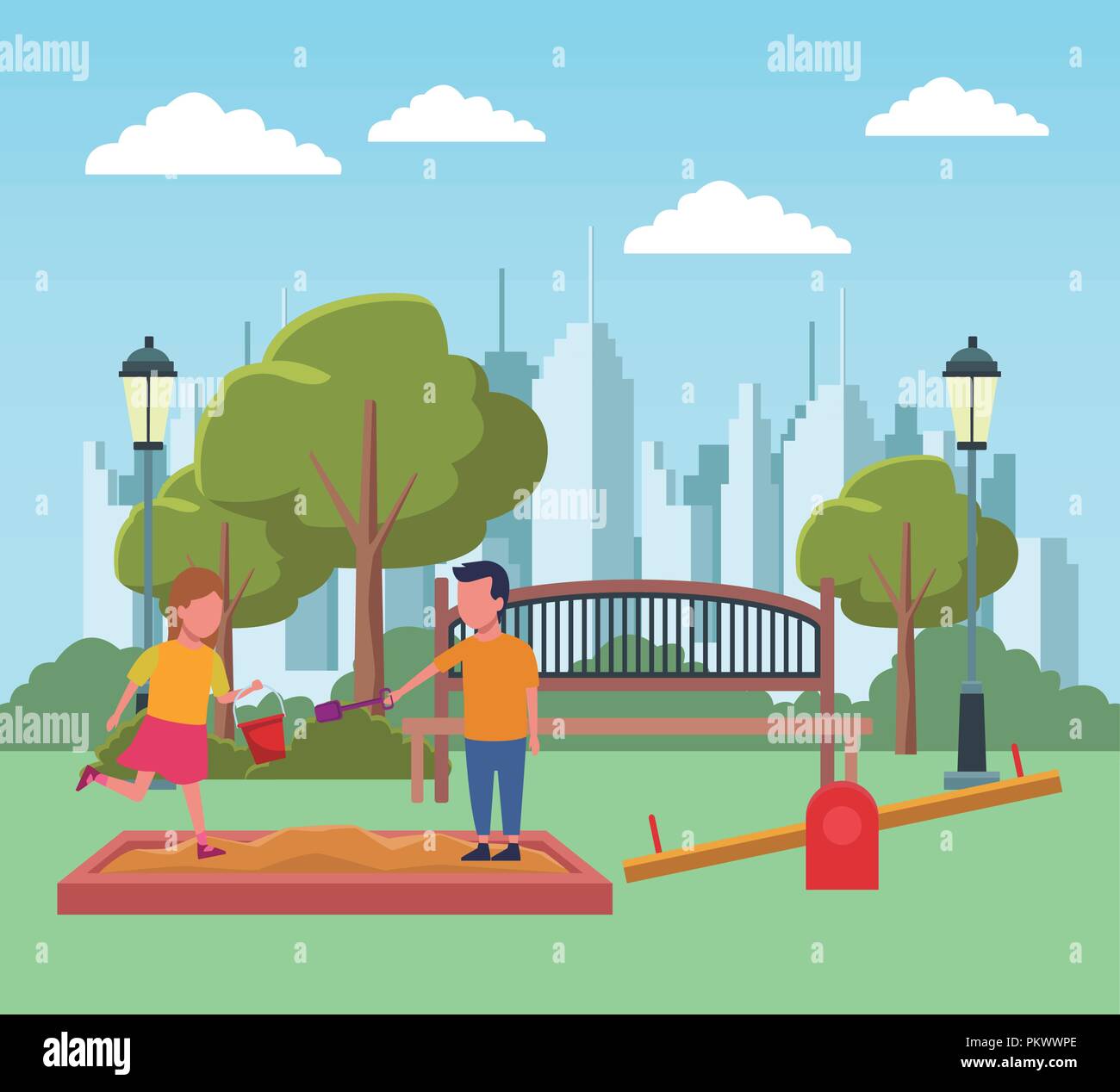 Kids at park cartoons Stock Vector Image & Art - Alamy