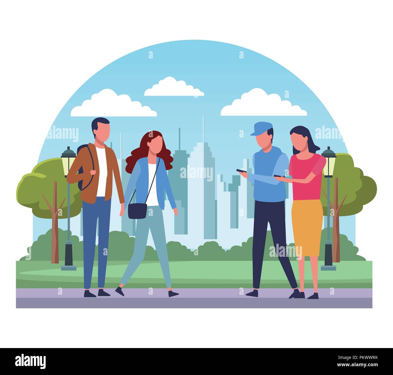 Peope at park cartoons Stock Vector Image & Art - Alamy