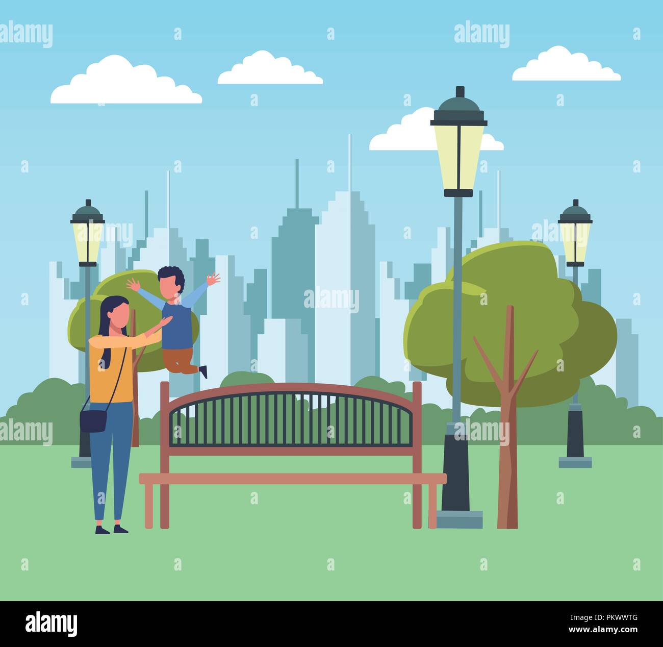 Family at park cartoons Stock Vector Image & Art - Alamy