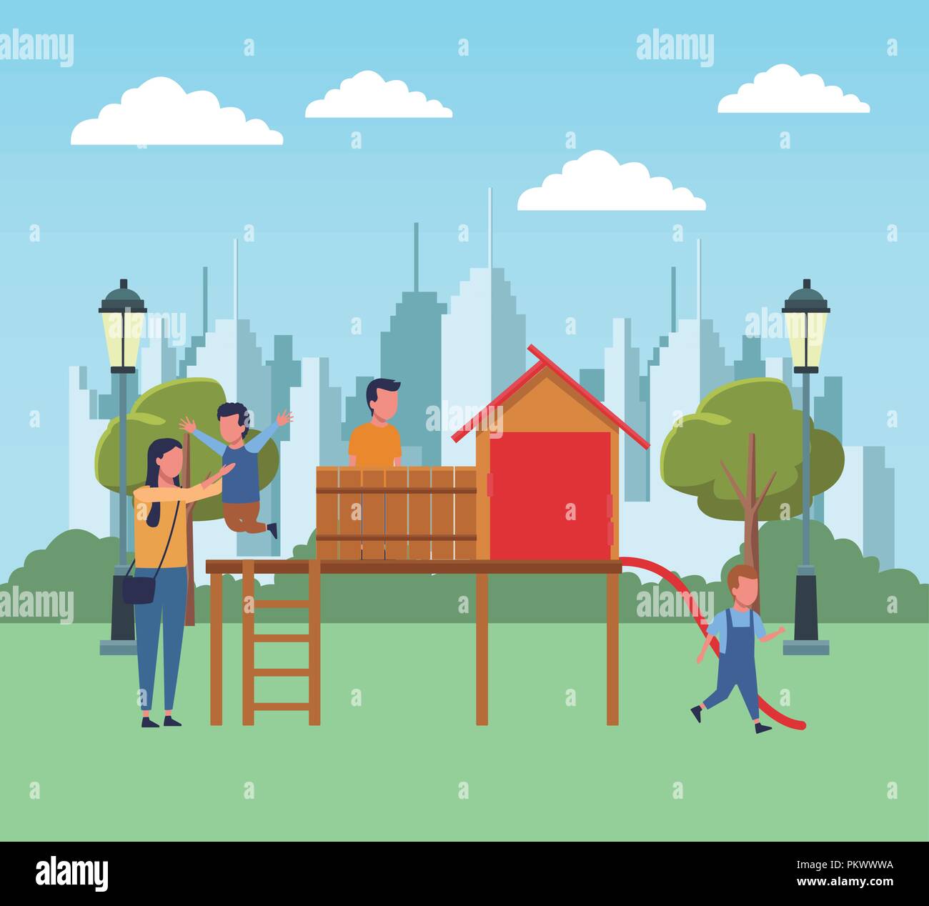 Kids at park cartoons Stock Vector Image & Art - Alamy