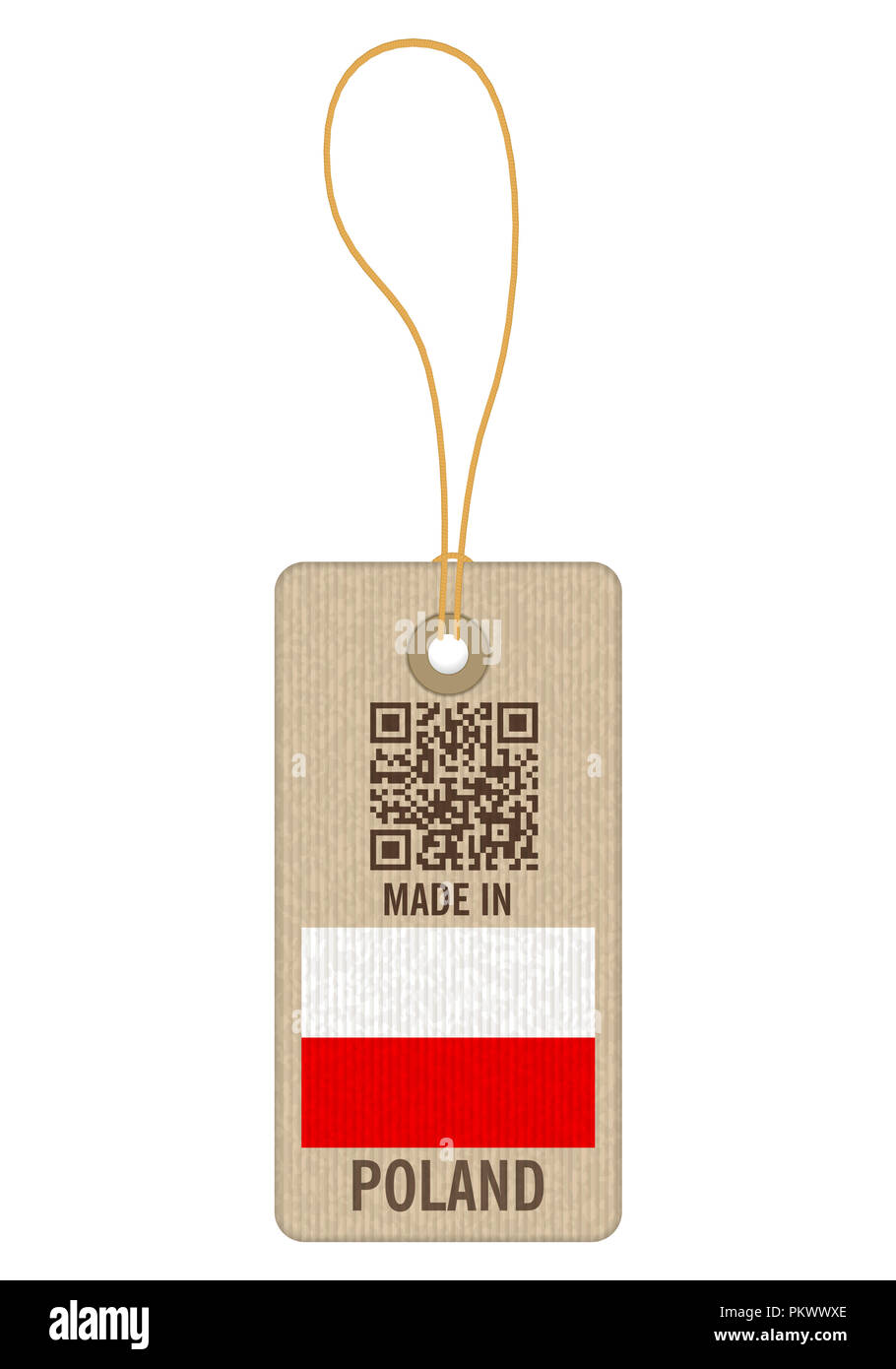 Tag made in Poland on a white background Stock Photo - Alamy