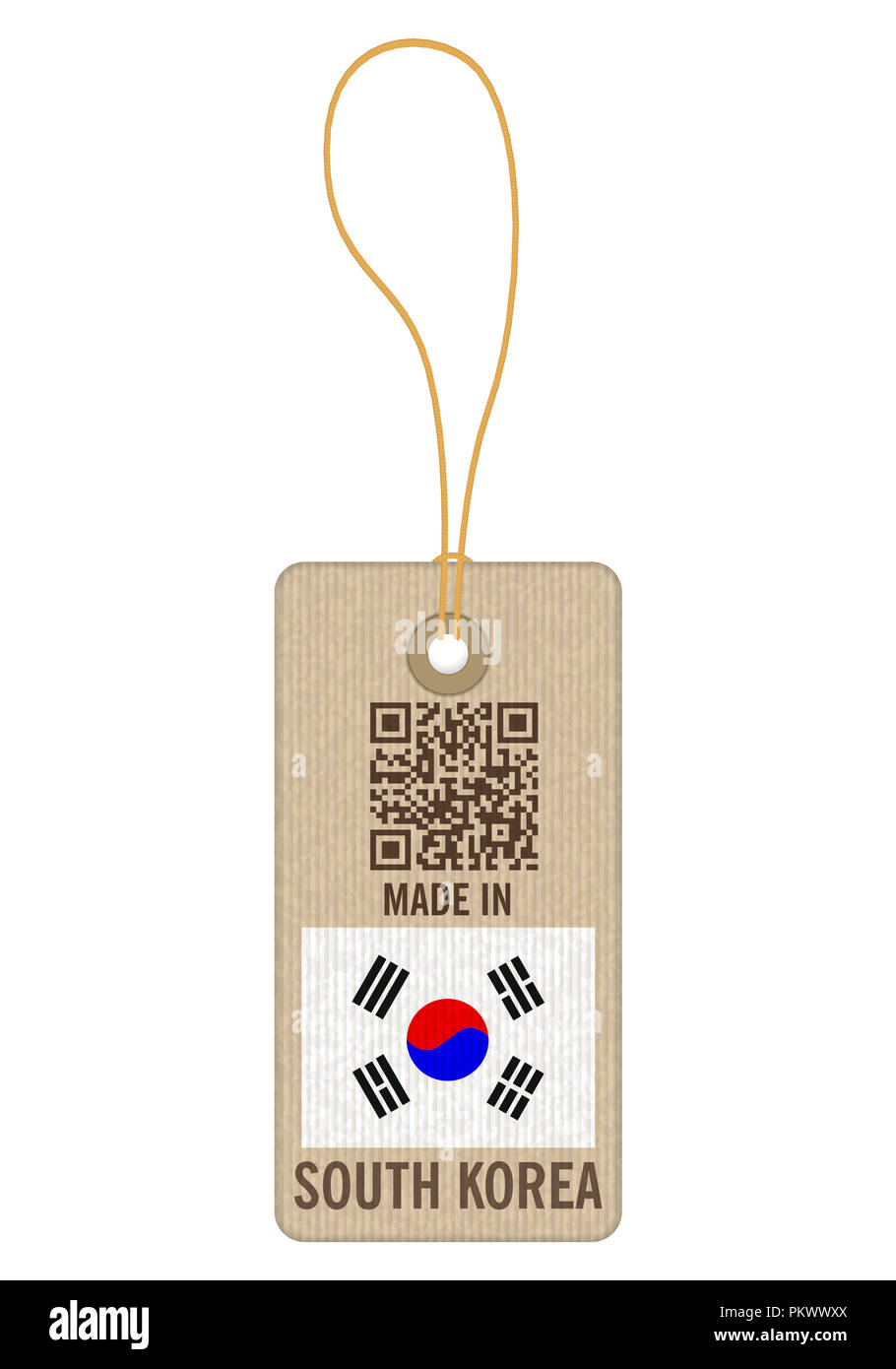 Tag made in South Korea on a white background Stock Photo - Alamy