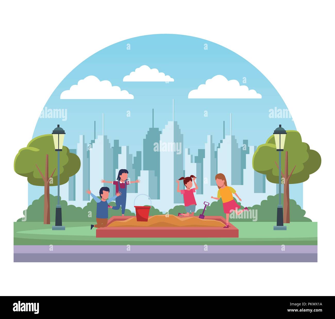 Kids at park cartoons Stock Vector Image & Art - Alamy