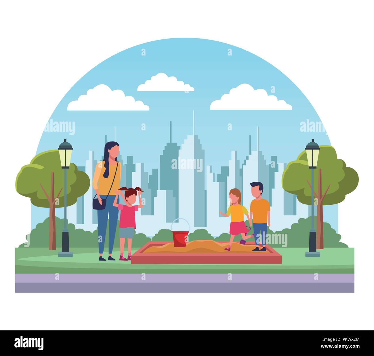 Kids at park cartoons Stock Vector Image & Art - Alamy