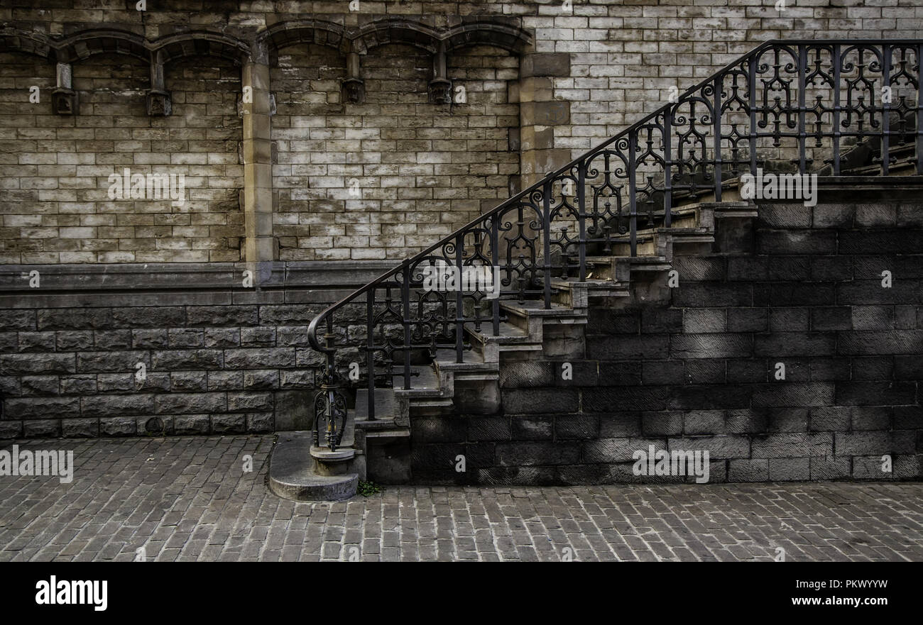 Old stone staircase, detail of medieval steps, history Stock Photo - Alamy