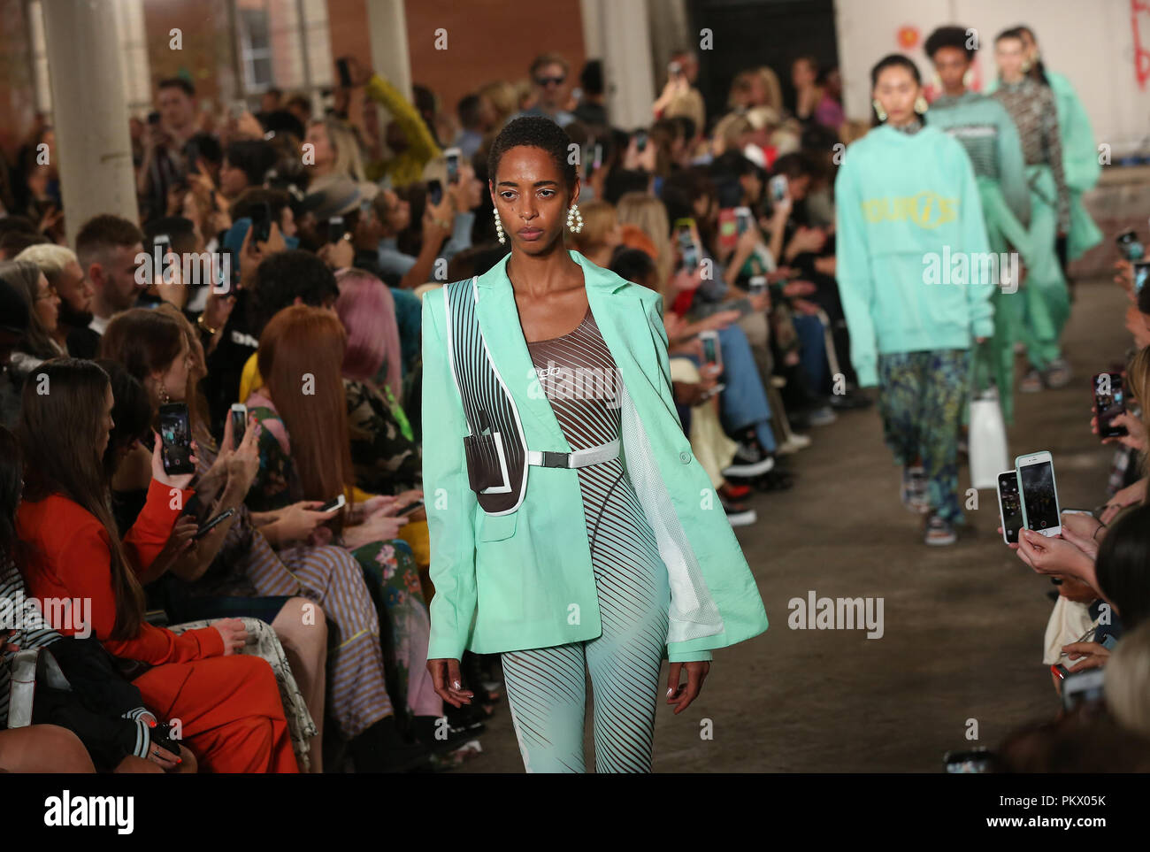 Models on the catwalk during the House of Holland London Fashion Week ...
