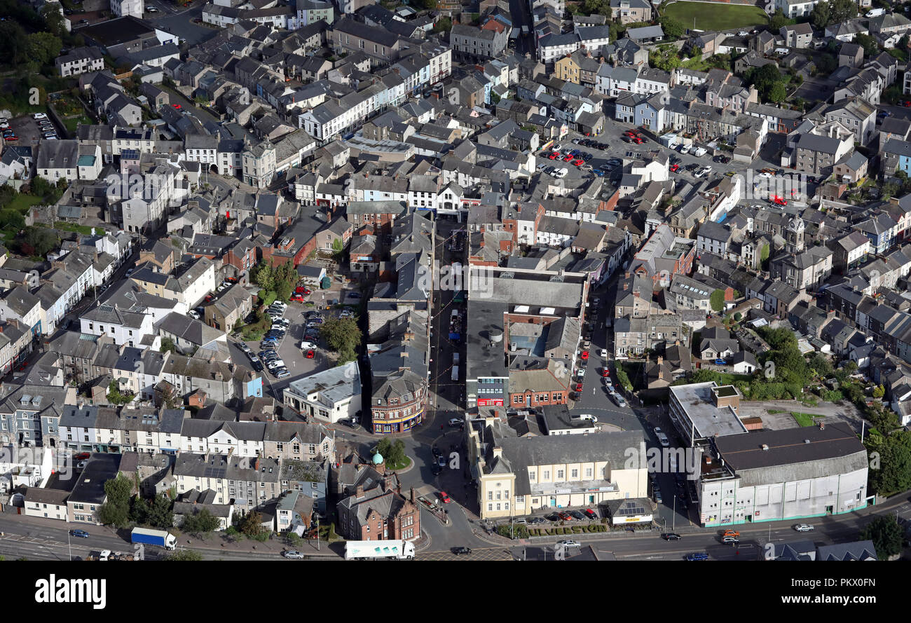 aerial view of Ulverston town centre in Cumbria Stock Photo - Alamy