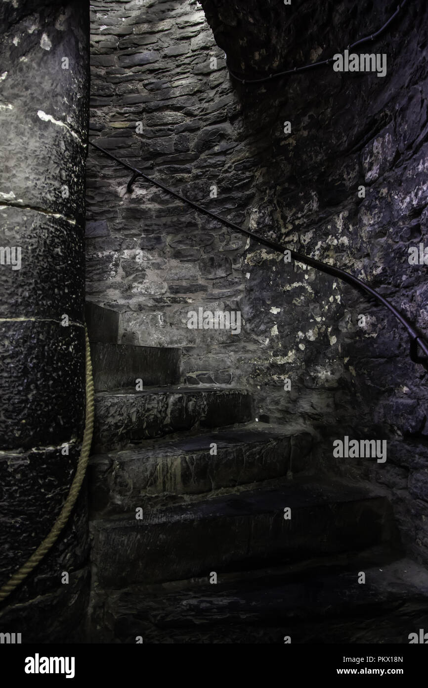 Ancient spiral staircase, medieval staircase detail Stock Photo - Alamy