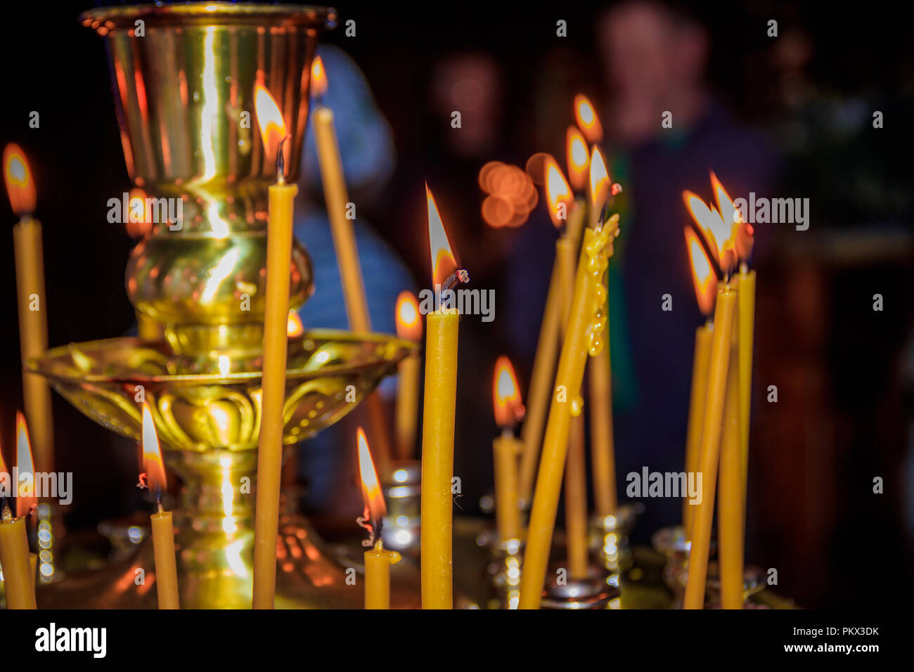 Candles in the temple. Religion and Orthodoxy in the Temples. Wax ...