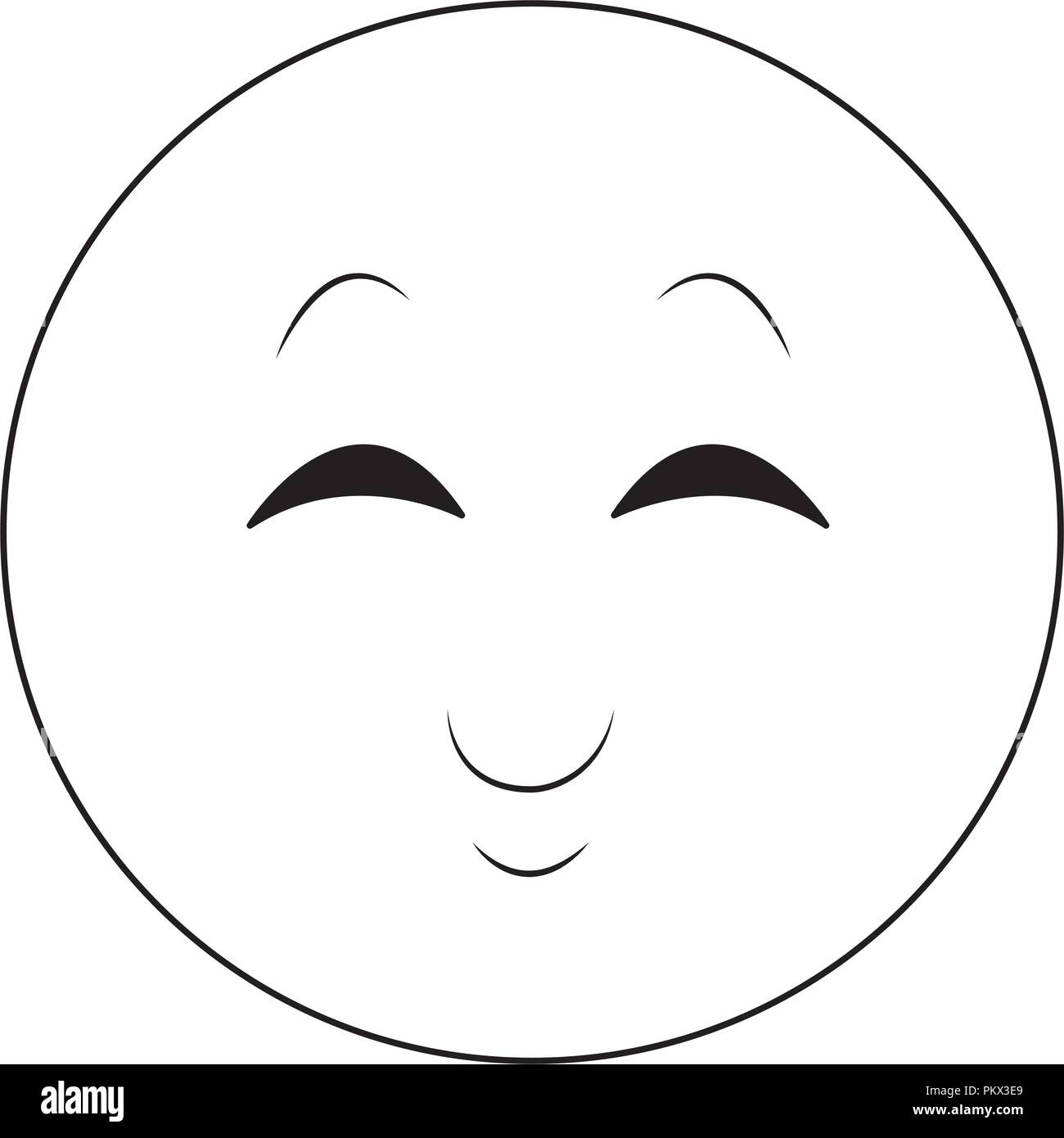 Smiling chat emoticon in black and white Stock Vector Image & Art - Alamy