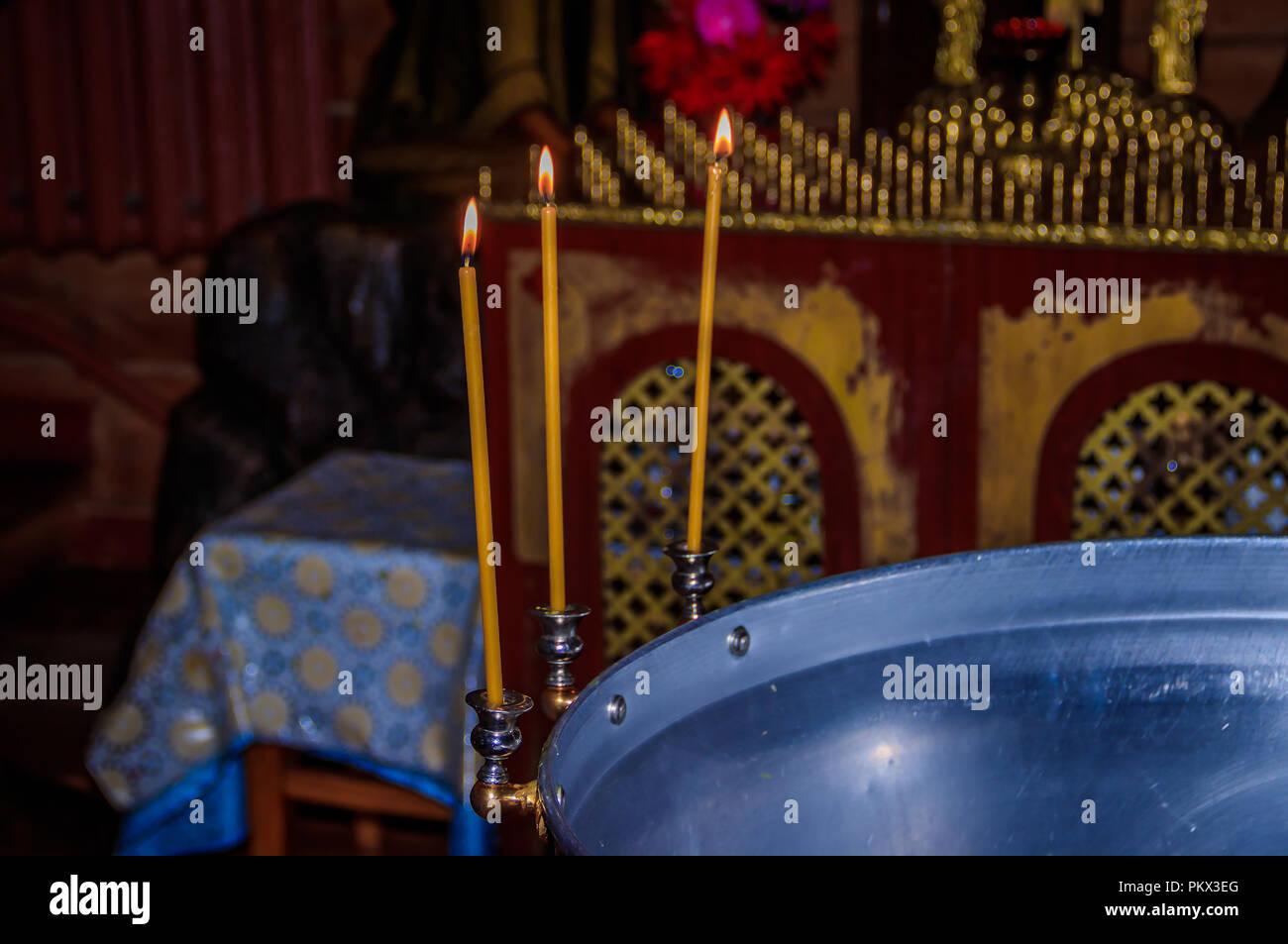 Candles in the temple. Religion and Orthodoxy in the Temples. Wax ...