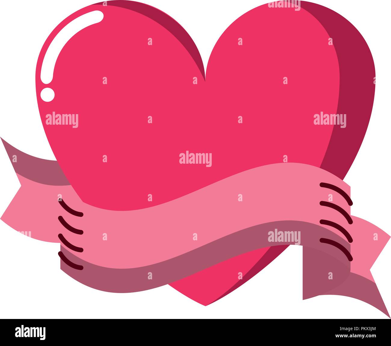 Heart with ribbon banner Stock Vector Image & Art - Alamy
